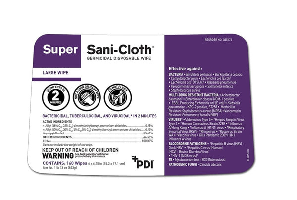 Sani-Cloth Antiseptic Wipes - 160 Count Canister, Kills 30 ...